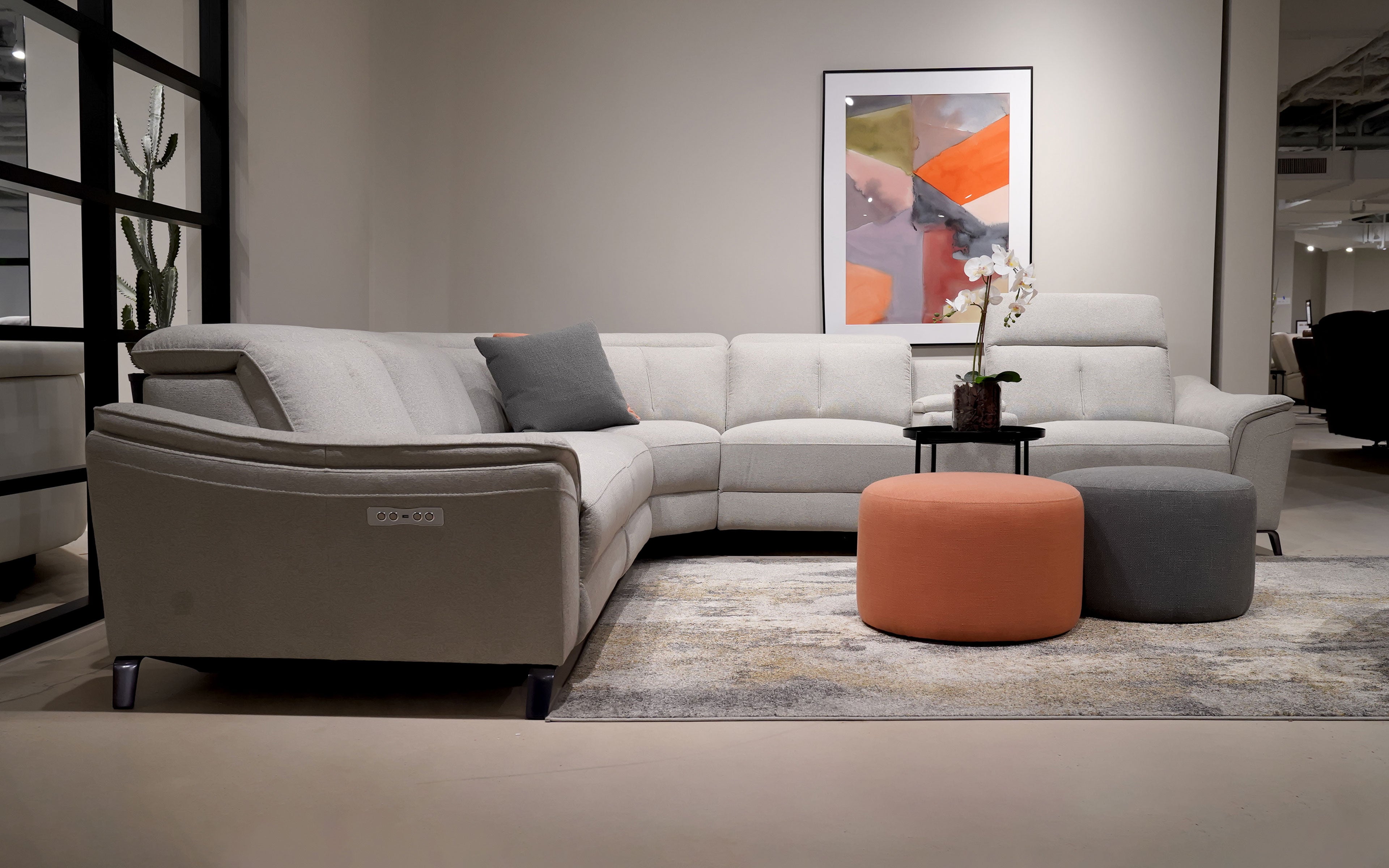 Zafferano Modern Motion Reclining Sectional | Modern Fabric Reclining ...